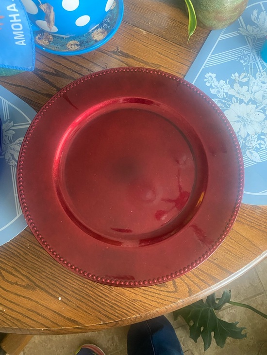 Dining | Red Charger Plates | Poshmark
